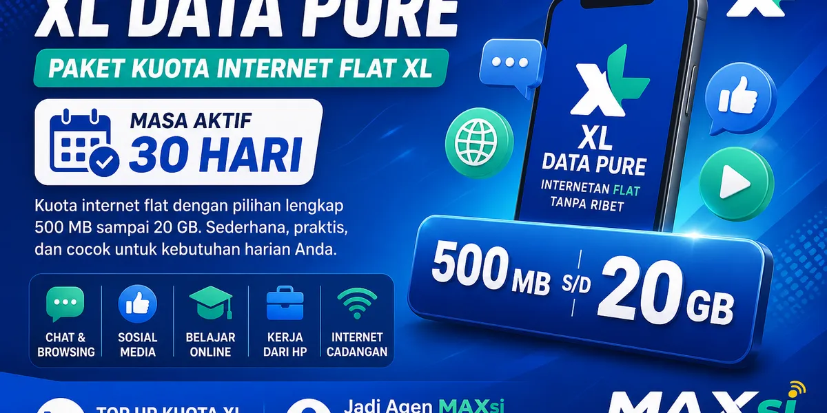 XL Data Pure: Paket Kuota Internet Flat XL 30 Hari